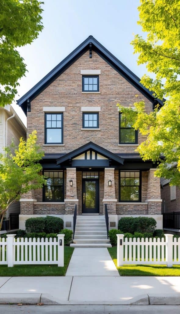 24 Brick Home Exterior With Black Trim for a Striking Contrast - Bloom & Brick