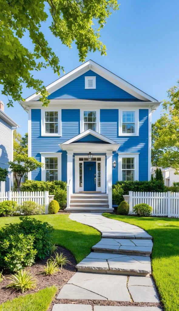 13 Blue Home Exterior with White Trim: Charming Coastal-Inspired ...