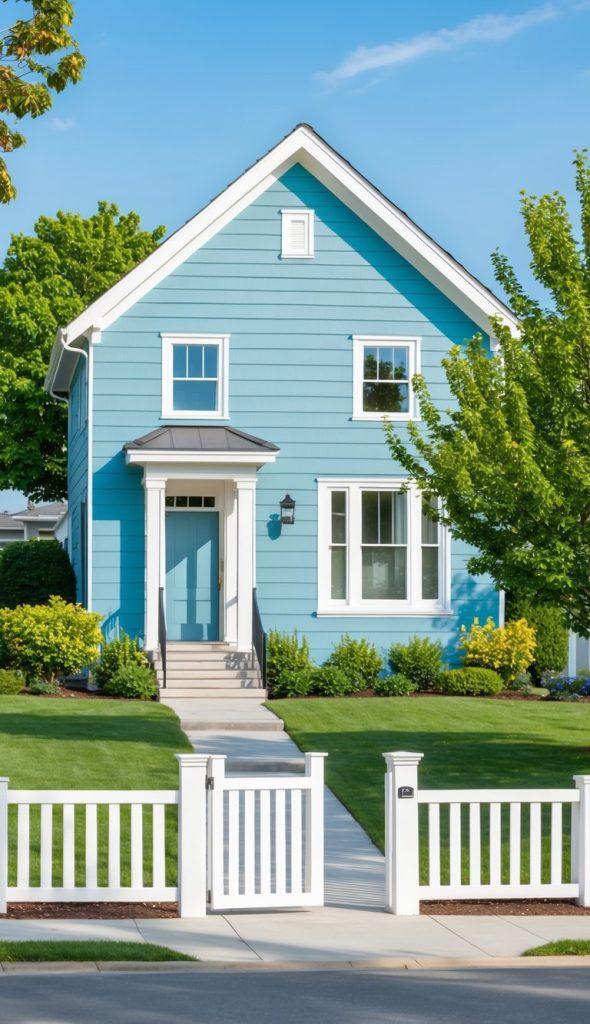 13 Blue Home Exterior with White Trim: Charming Coastal-Inspired ...