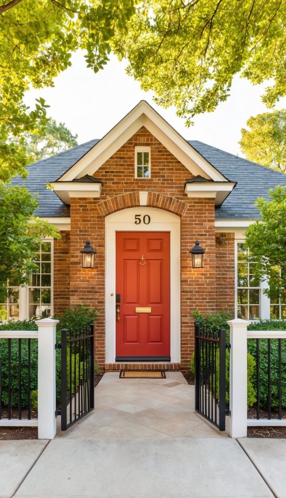 29 Brick Home Exterior With Red Doors: Charming Designs for a Cozy Welcome