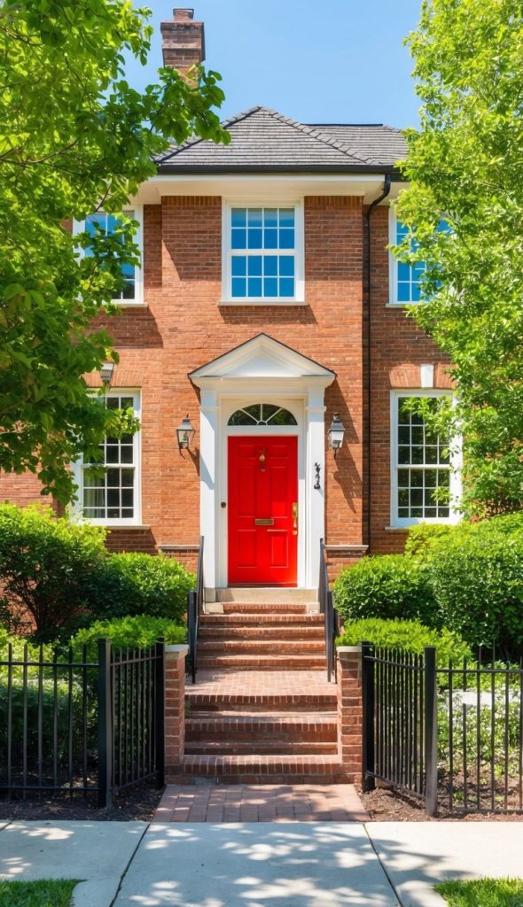 29 Brick Home Exterior With Red Doors: Charming Designs for a Cozy Welcome