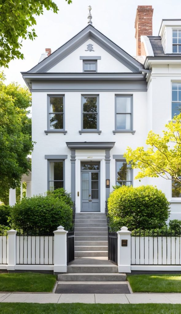 32 White Home Exterior with Gray Trim Ideas: Timeless Elegance for ...