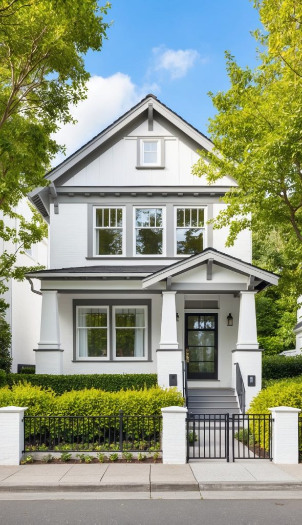 32 White Home Exterior with Gray Trim Ideas: Timeless Elegance for ...
