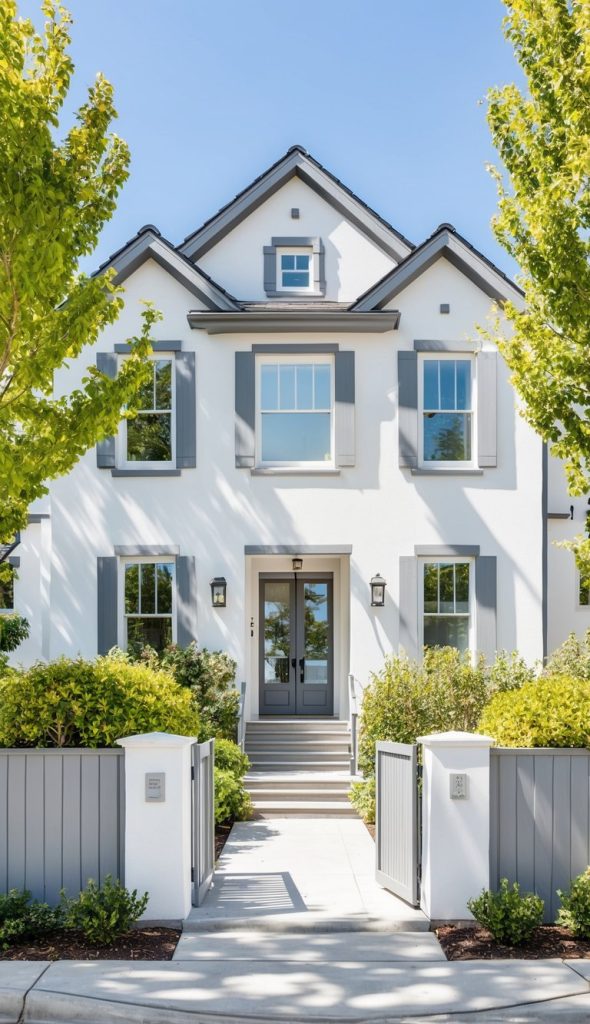 32 White Home Exterior with Gray Trim Ideas: Timeless Elegance for ...