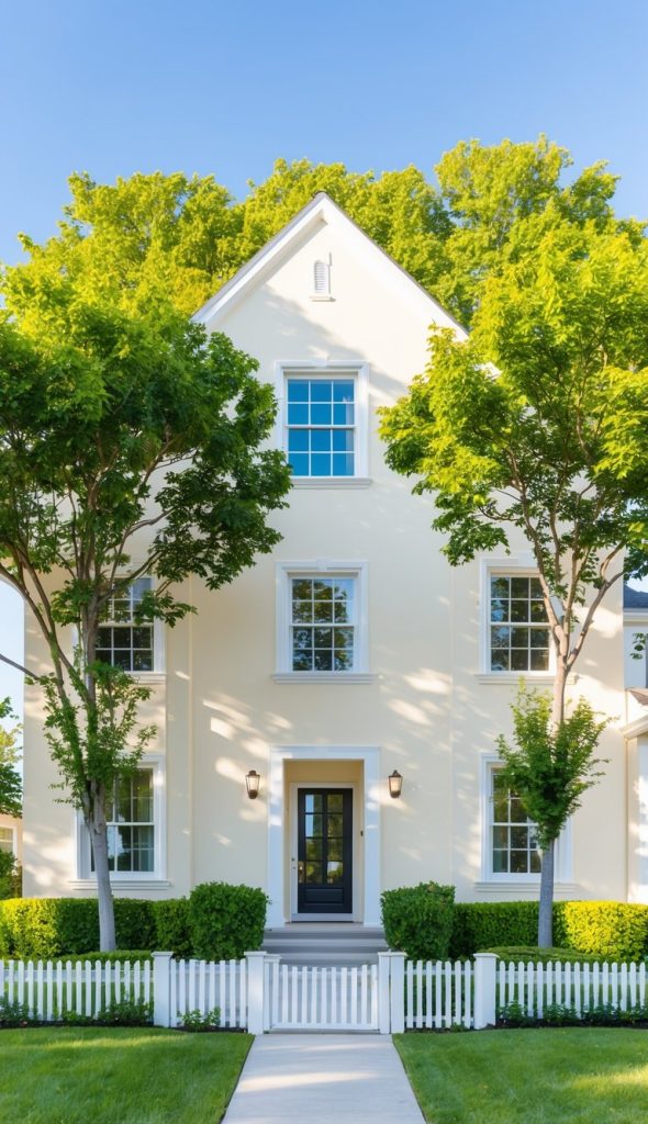 38 Cream Home Exterior With White Trim: Elegant Designs for a Timeless Look