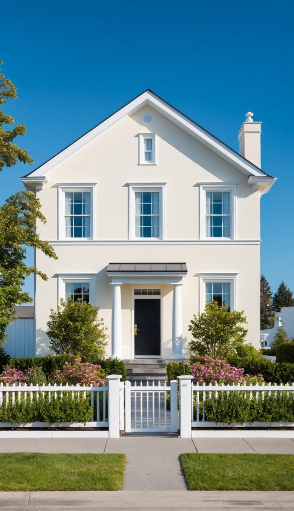 38 Cream Home Exterior With White Trim: Elegant Designs for a Timeless Look