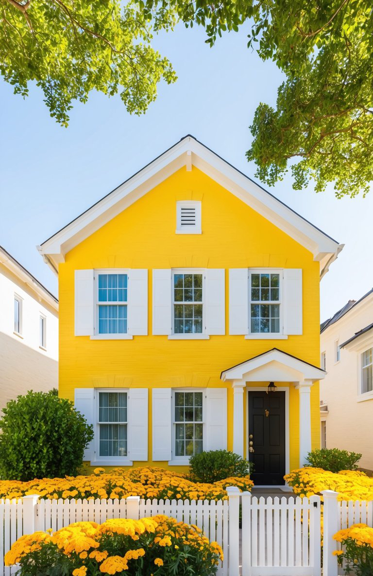 27 Yellow Home Exterior with White Shutters: Cheerful Charm for Your ...