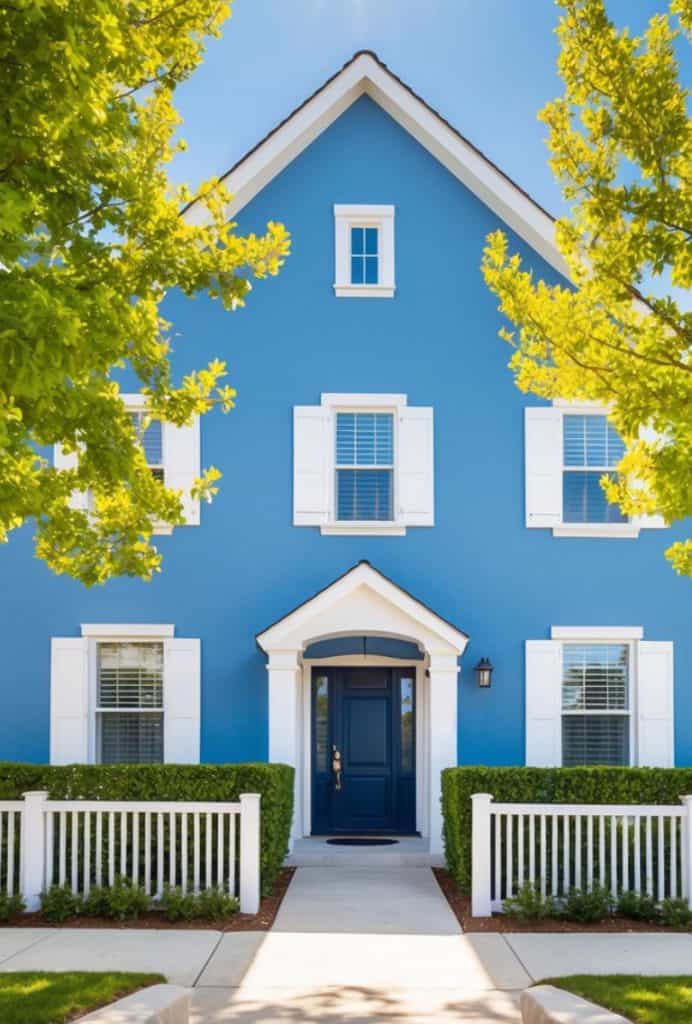 24 Blue Home Exterior With White Shutters: Bold, Classic Looks - Bloom ...