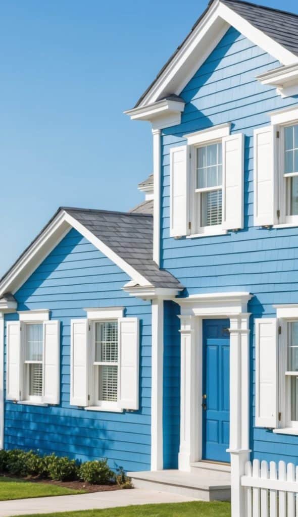 24 Blue Home Exterior With White Shutters: Bold, Classic Looks - Bloom ...