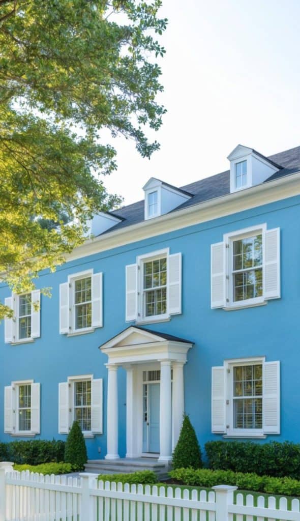 24 Blue Home Exterior With White Shutters: Bold, Classic Looks - Bloom ...