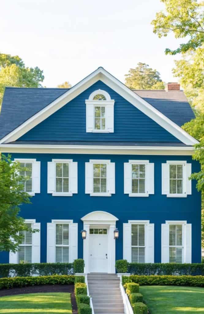 24 Blue Home Exterior With White Shutters: Bold, Classic Looks - Bloom ...