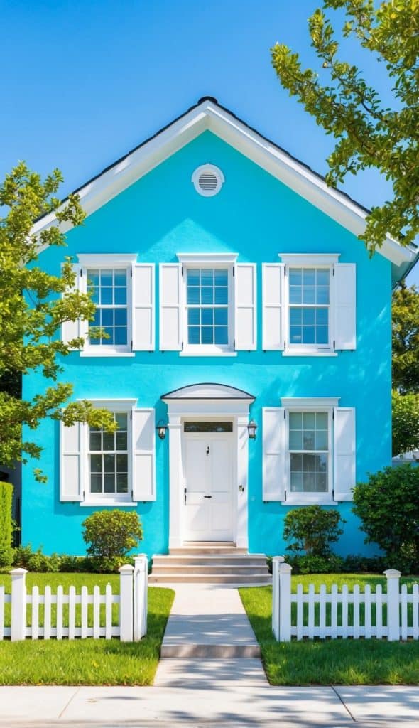 24 Blue Home Exterior With White Shutters: Bold, Classic Looks - Bloom ...