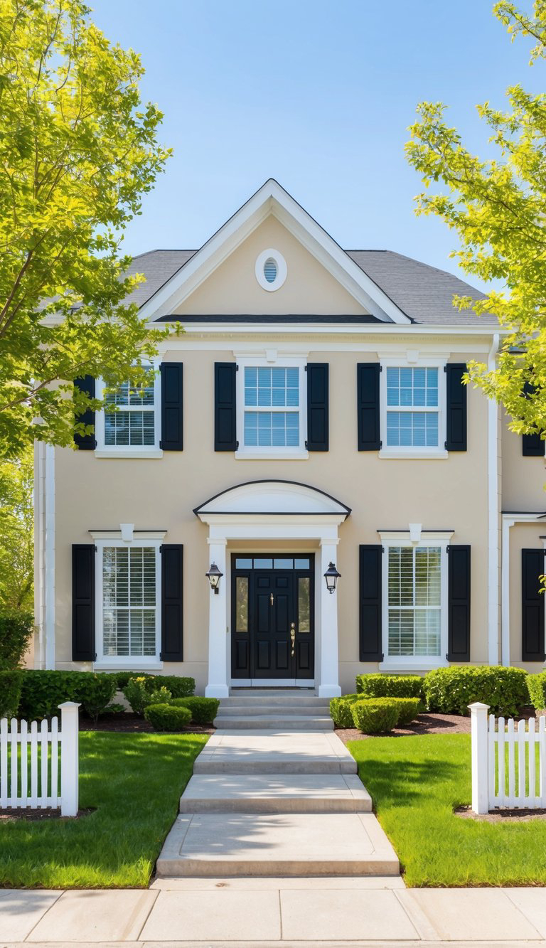 34 Beige Home Exterior with Black Shutters Offering Timeless Elegance ...