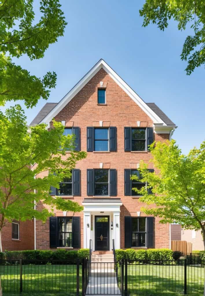 25 Brick Home Exterior with Black Windows: Classic & Striking Designs ...