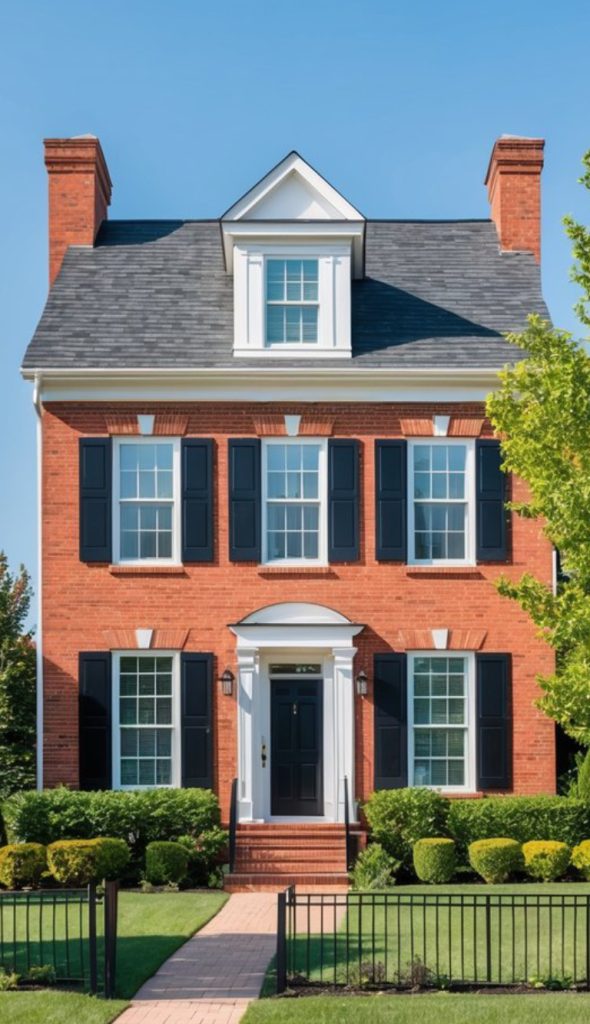 32 Red Brick Home Exterior With Black Shutters for a Bold, Timeless ...