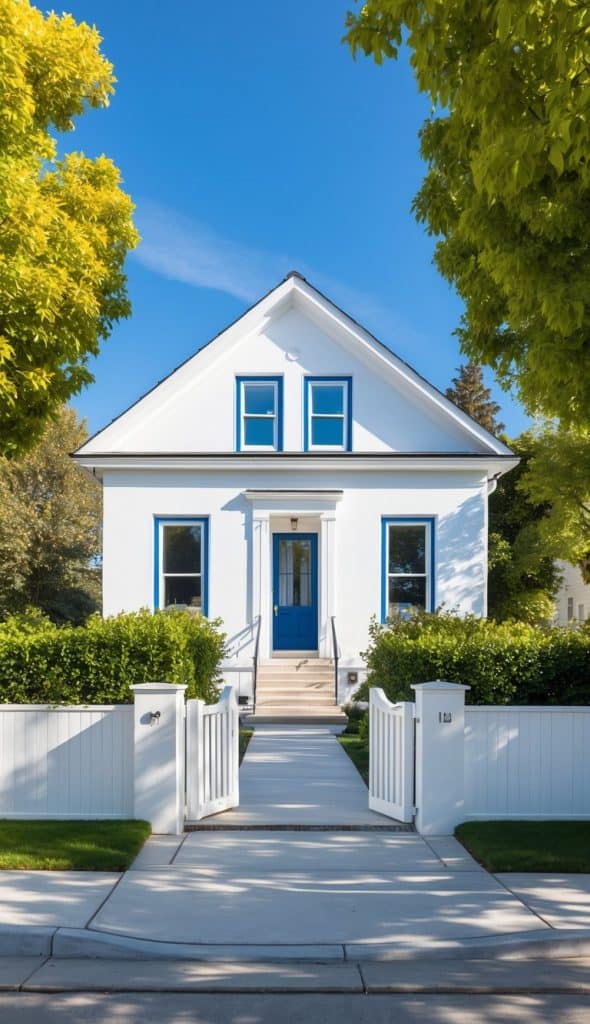 23 White Home Exterior With Blue Trim: Coastal-Inspired Designs - Bloom ...