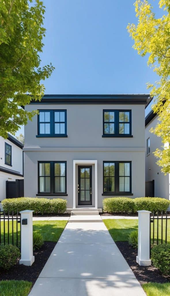 38 Gray Home Exterior with Black Windows That Offer Modern Elegance ...