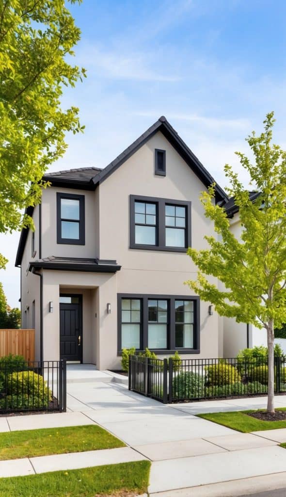 38 Gray Home Exterior with Black Windows That Offer Modern Elegance ...
