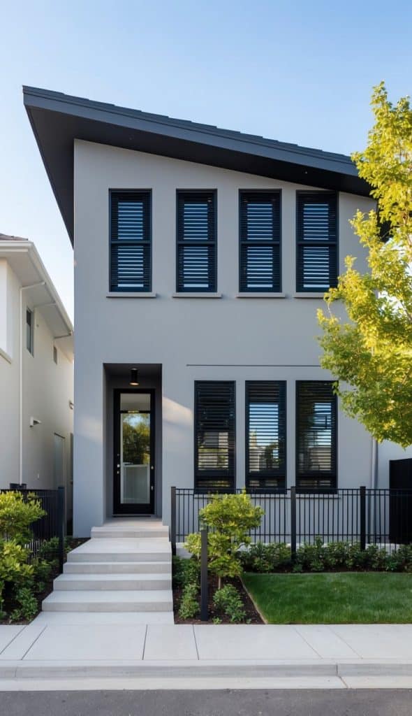 38 Gray Home Exterior with Black Windows That Offer Modern Elegance ...