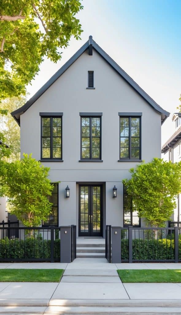 38 Gray Home Exterior with Black Windows That Offer Modern Elegance ...