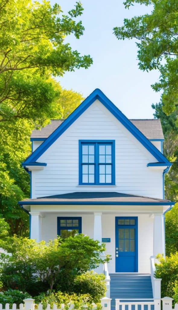 23 White Home Exterior With Blue Trim: Coastal-Inspired Designs - Bloom ...